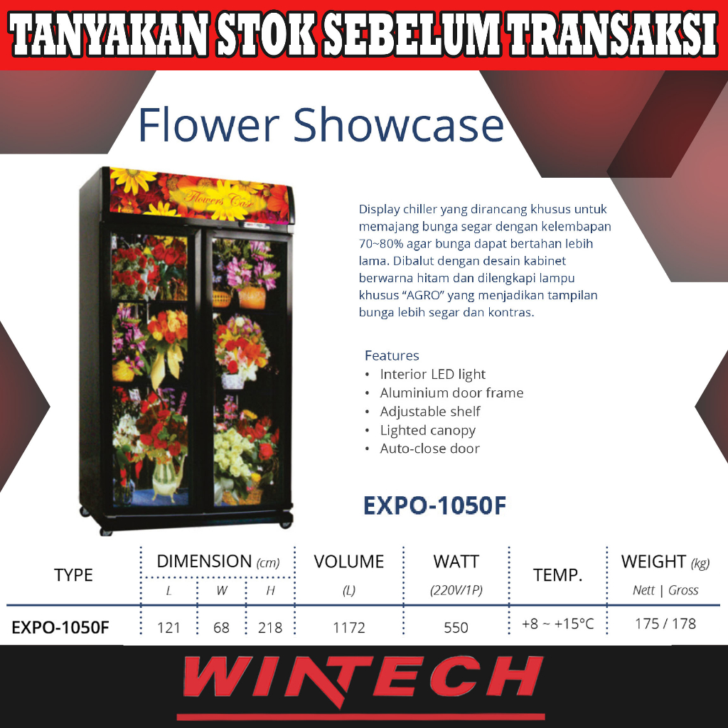 Jual Gea EXPO-1050F Flower Showcase / Tempat Penyimpanan Dan Pemajang ...