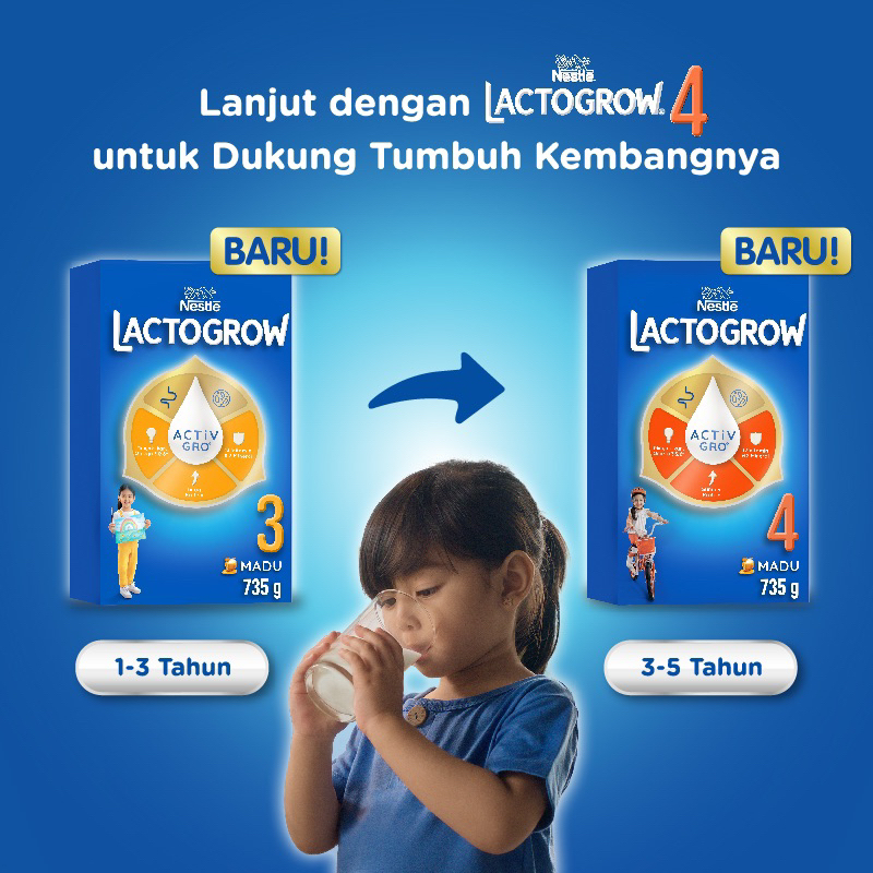 Jual Nestle Lactogrow Activ Gro 3 1-3tahun Madu Vanila 1kg | Shopee ...