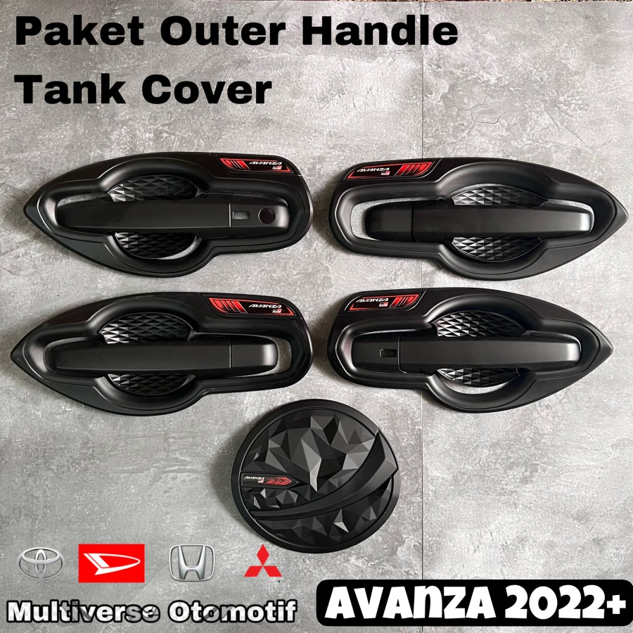 Jual Paket Outer Handle Tank Cover Hitam Doff Avanza 2022+ Lengkap | Shopee Indonesia