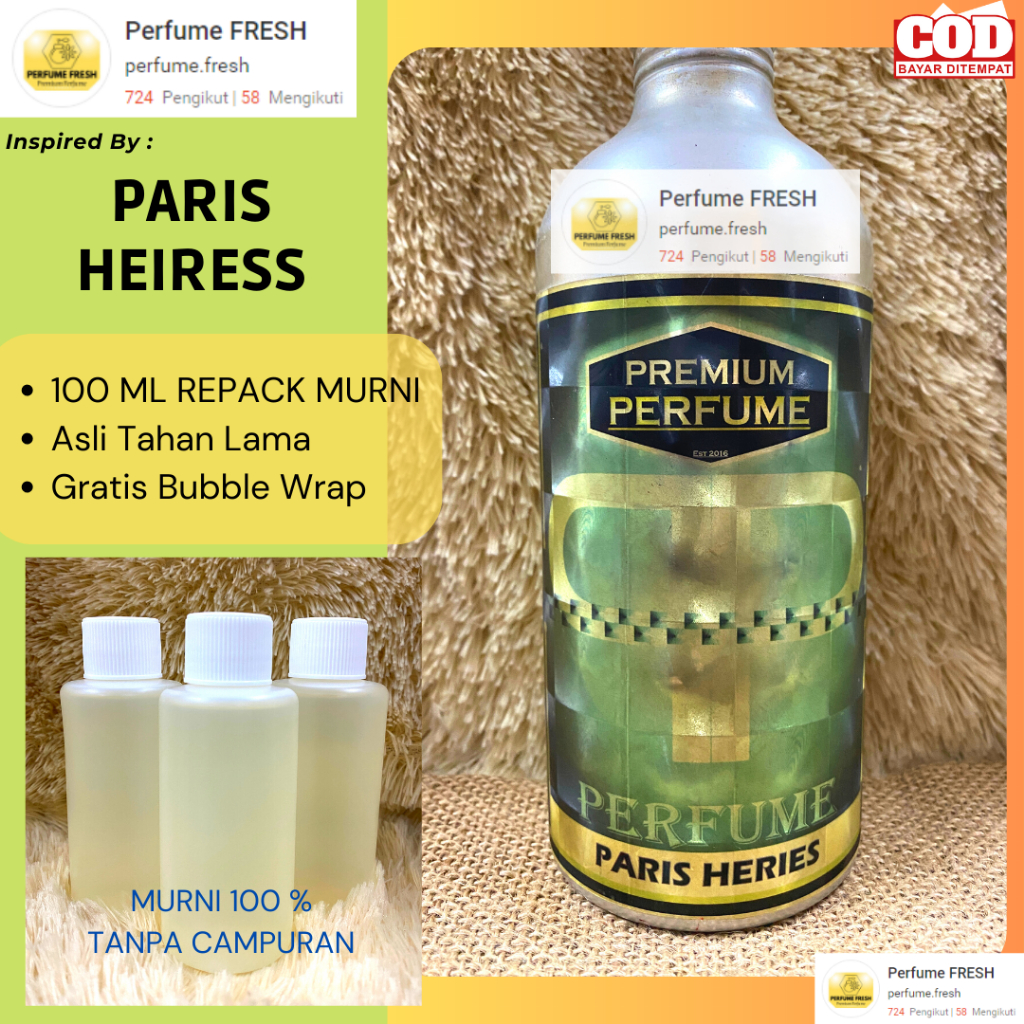 Jual Bibit Parfum PARIS HEIRESS Repack 100 ML Murni By Premium Perfume ...