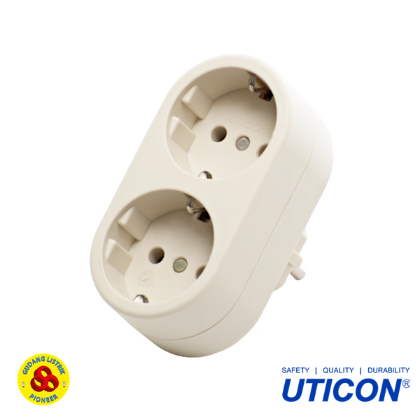 Jual Uticon Stop Kontak 2 in 1 SC-128 socket cabang 2 lubang with ...
