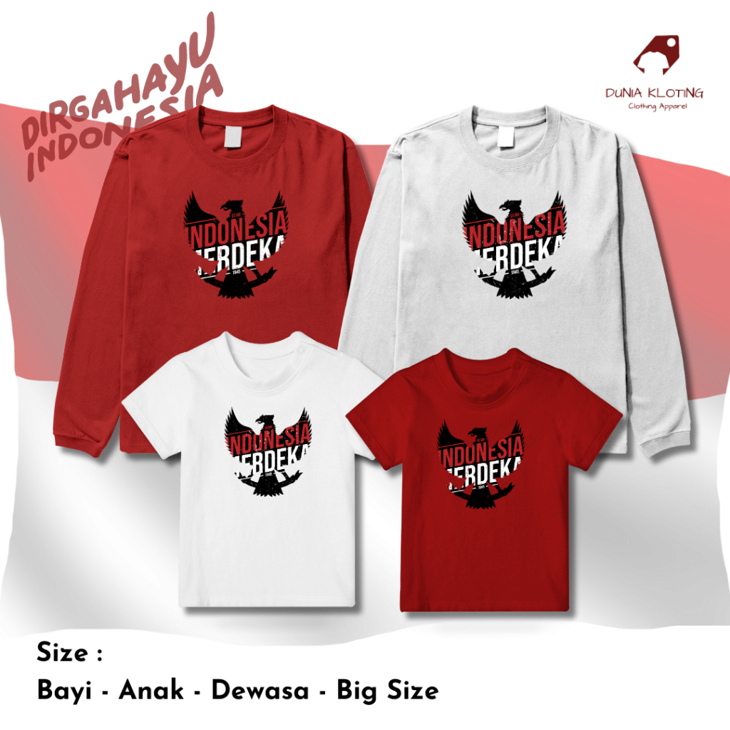 Jual Kaos Kemerdekaan Indonesia / T-Shirt Garuda Indonesia Merdeka / Baju Indonesia Dewasa ...