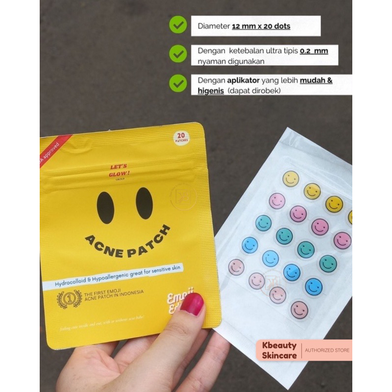 Jual Lets glow EMOJI HYDROCOLLOID ACNE PIMPLE PATCH LETS GLOW GROUP ...