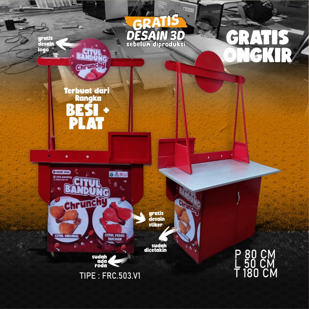 Jual GEROBAK KULINER BOOTH GROBAK MINUMAN - MAKANAN TIPE : FRC.503.V1 ...