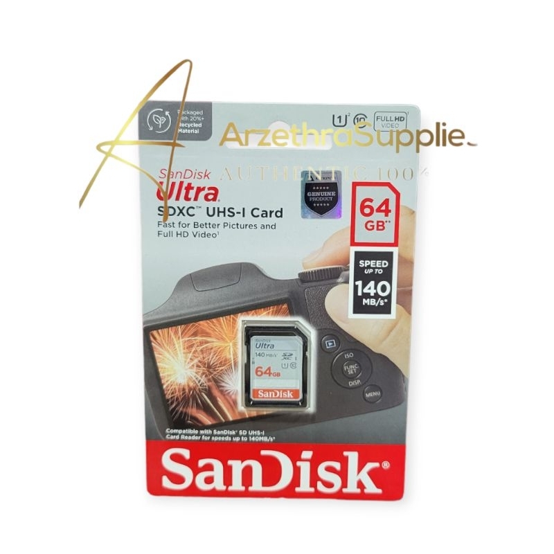 Jual Sandisk SD Card SDXC Ultra 64GB 140mbps | Shopee Indonesia