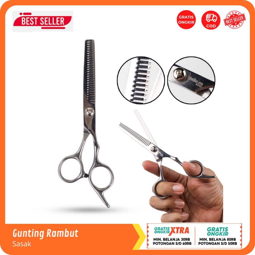 Jual Gunting Sasak Zig Zag Pemotong Rambut Full Stainless Steel ...