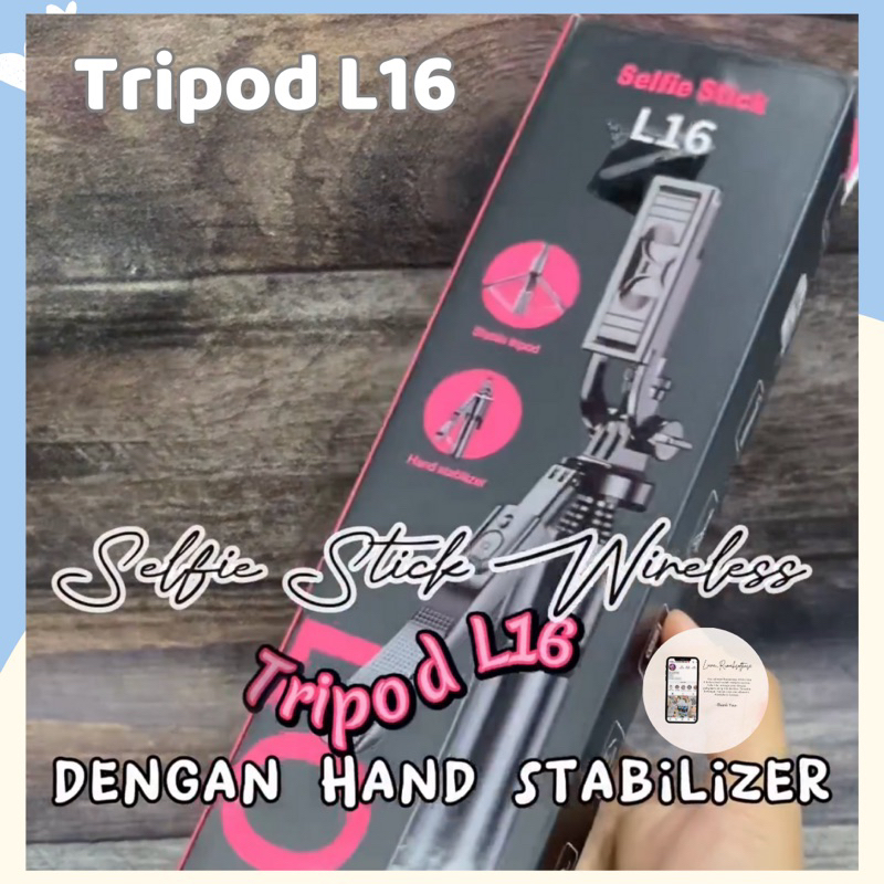 Jual TRIPOD L16 TRIPOD/TONGSIS SELFIE STICK WIRELESS VLOGER STABILIZER DAPAT DIPUTAR 360 derajat ...