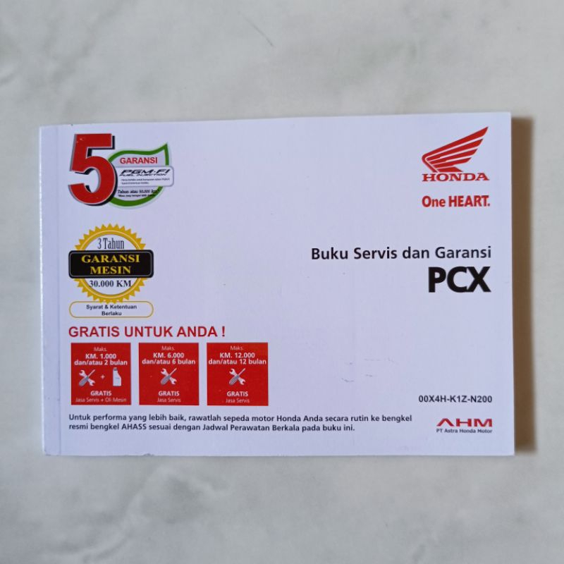Jual Buku servis dan garansi/Manual Book Honda PCX 160 PCX160 K1Z 2021 ...
