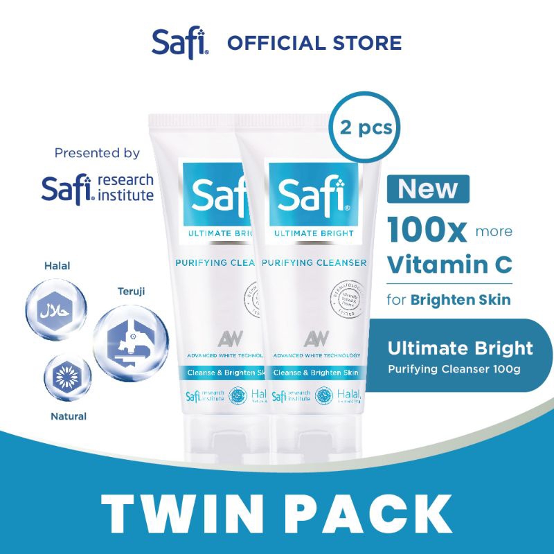 Jual SAFI TWINS ULTIMATE BRIGHT PURIFYING CLEANSER 100g/2 Pcs | Shopee Indonesia