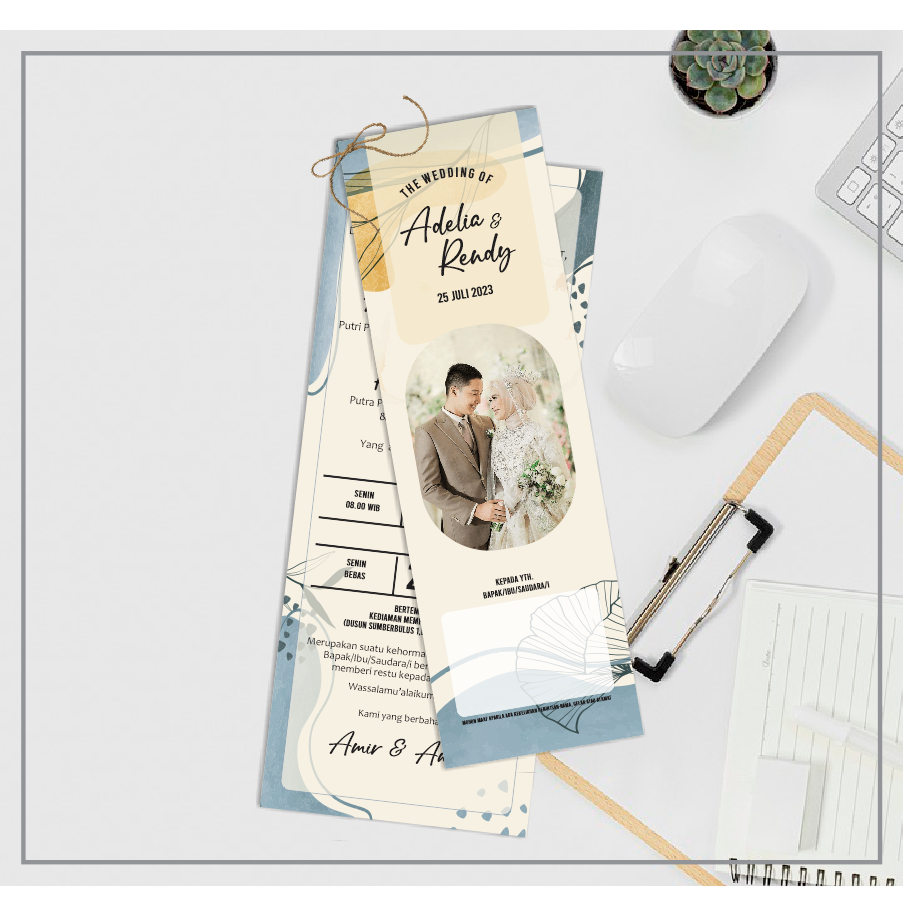 Jual UNDANGAN HANGTAG CUSTOM CREAM 2 PLY 2 LAYER / UNDANGAN RUSTIC ...