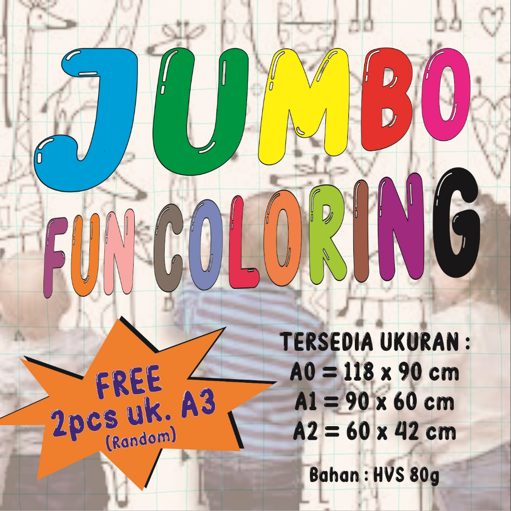 Jual JUMBO COLORING SHEET MEWARNAI GIANT A0 | Shopee Indonesia