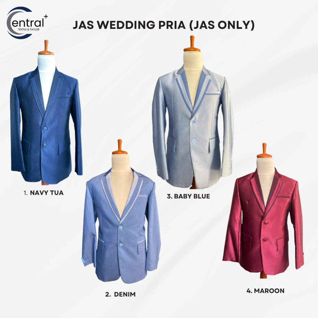 Jual Jas Wedding Pria Bahan Semi Wool (JAS ONLY) Berbagai Macam Ukuran ...