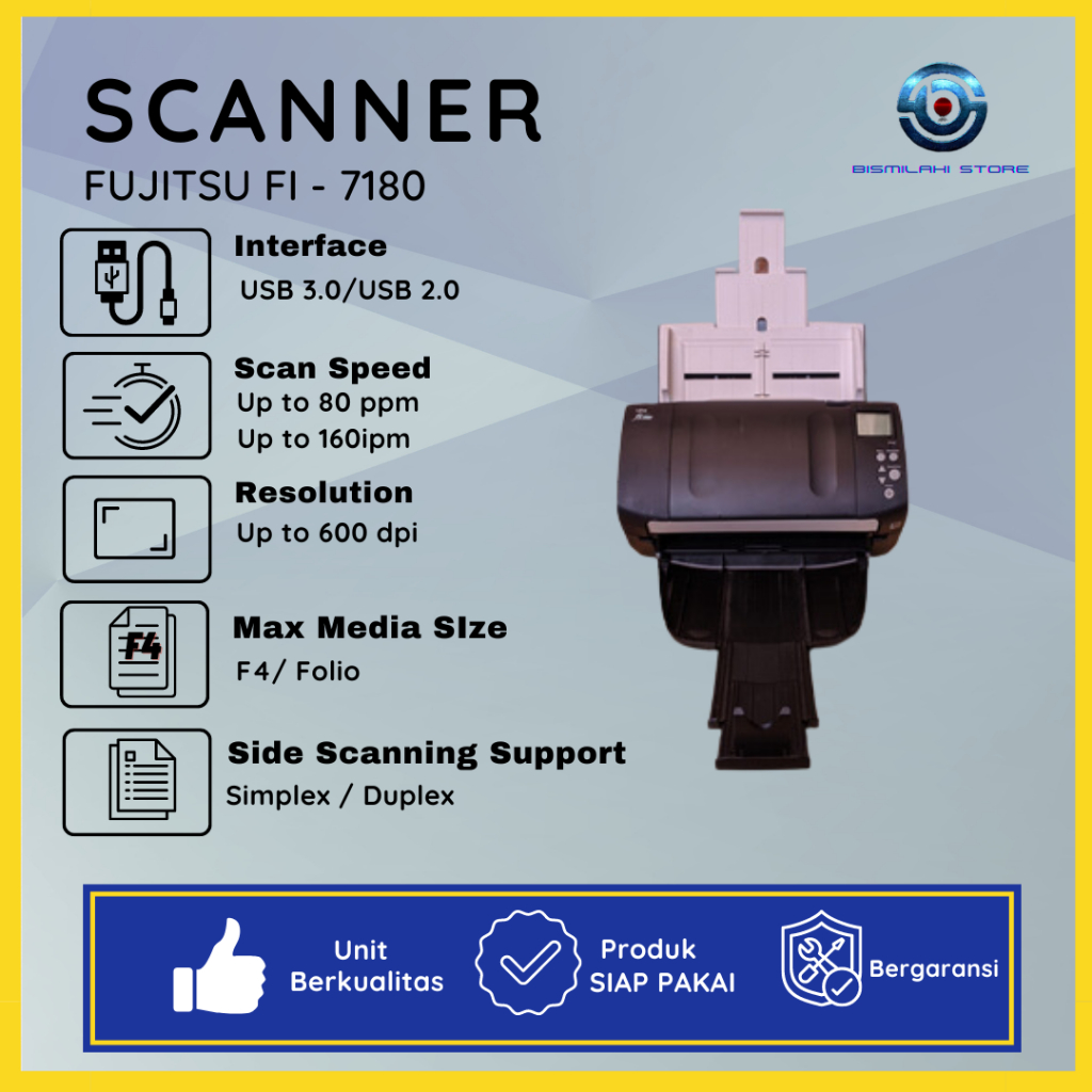 Jual Scanner High Speed Fujitsu Fi-7180 Dengan Kecepatan Scan Hingga 80 ...