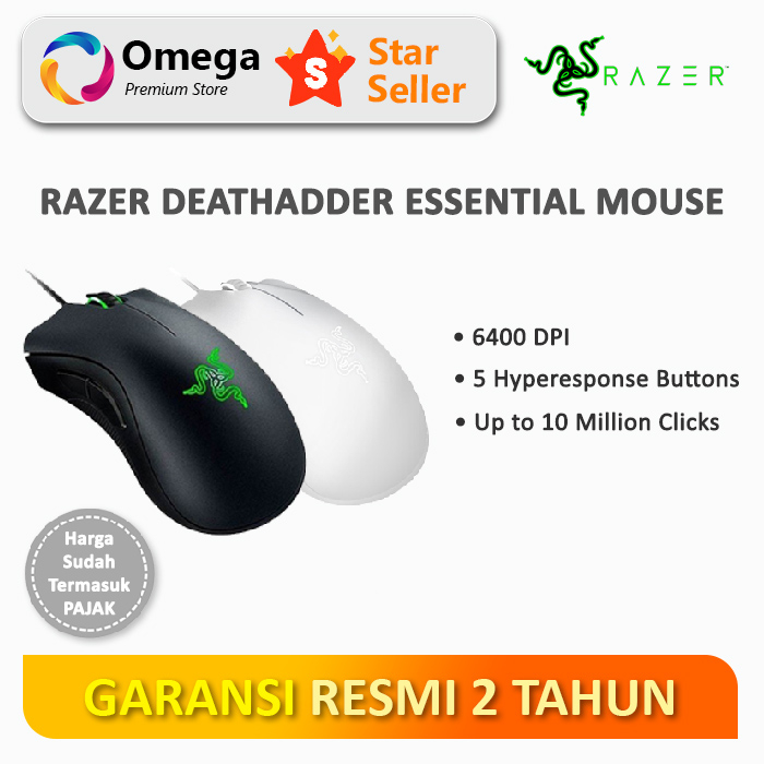 Jual Razer DeathAdder Essential White - Essential Gaming Mouse | Shopee ...