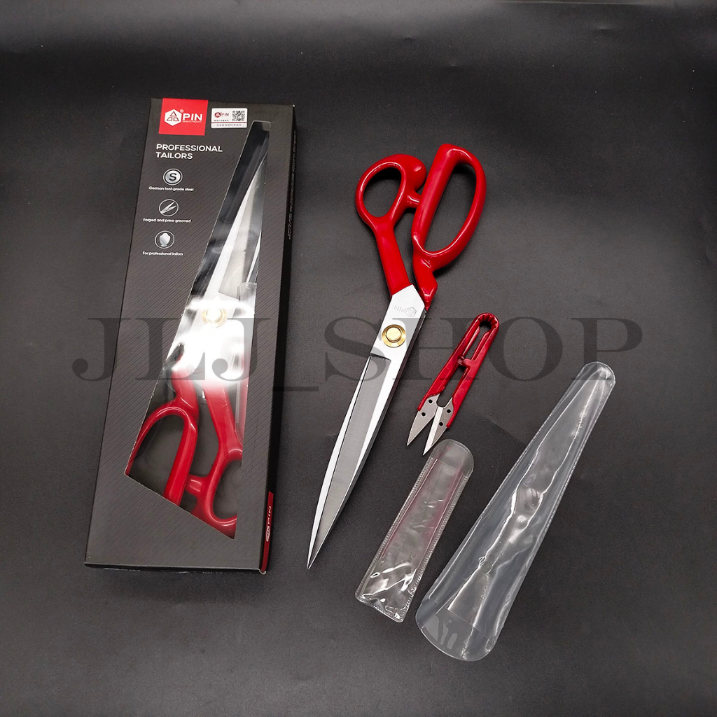 Jual gunting pin potong bahan kain (tailor) ukuran 12" (1124 MERAH ...