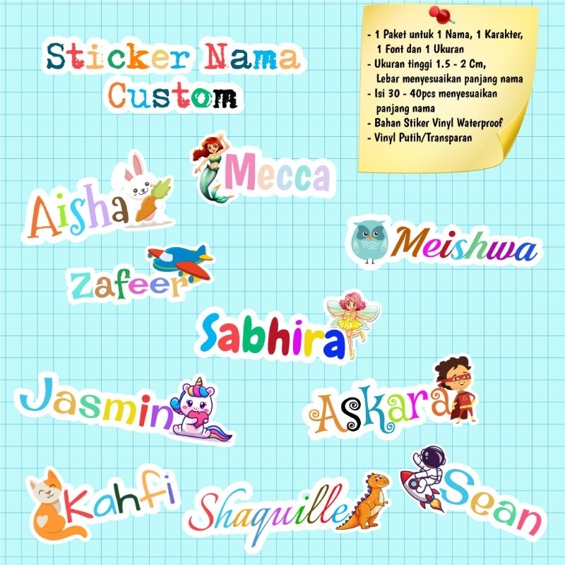 Jual Sticker Nama Custom | Shopee Indonesia