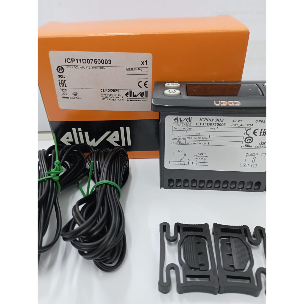 Jual ELIWELL 902 230V + Sensor NTC Hitam ICPLUS Digital Thermostat ...