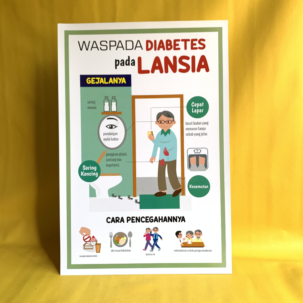 Jual Poster Penyakit | Poster Waspada Diabetes Pada Lansia | Poster PTM ...