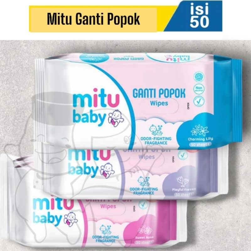 Jual Mitu Baby Wipes Ganti Popok Isi 50 Lembar / Mitu Tisu Basah (harga ...