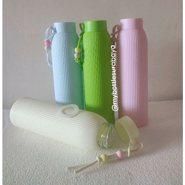 Jual botol macaron kaca tanpa box (minimal 6pcs) tumbler macaron kaca ...