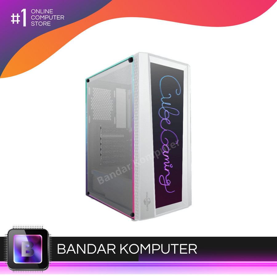 Jual CASING CUBE GAMING WRITE WHITE ATX CASE CPU WRITEABLE FRONT PANEL ...
