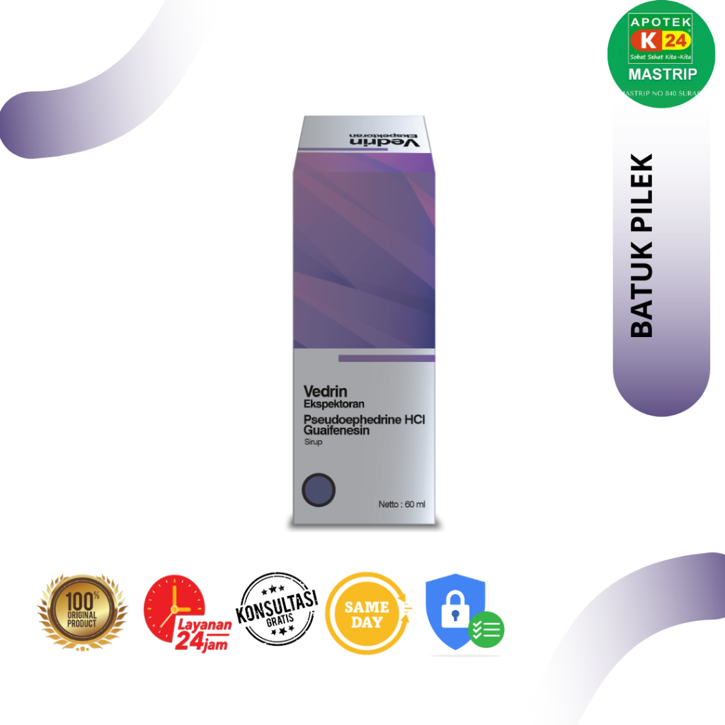 Jual VEDRIN SIRUP BATUK BERDAHAK PILEK 2 TAHUN KEATAS 60 ML | Shopee ...