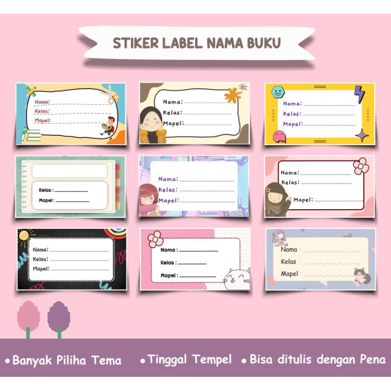 Jual Stiker Label Nama Buku Aestetik Murah. | Shopee Indonesia