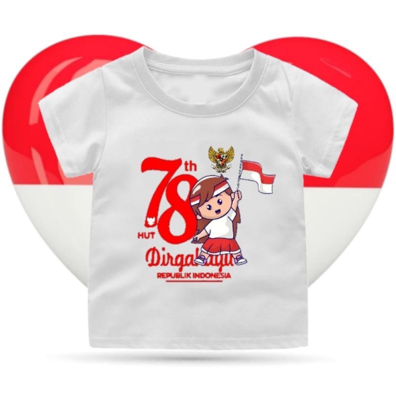 Jual Baju Kaos Agustusan Distro Anak Laki Laki Perempuan HUT RI Kemerdekaan Indonesia | Shopee ...