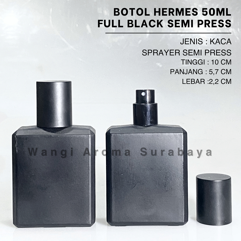 Jual Botol Parfum Hermes 50ML Full Black Semi Press - Botol Parfum ...