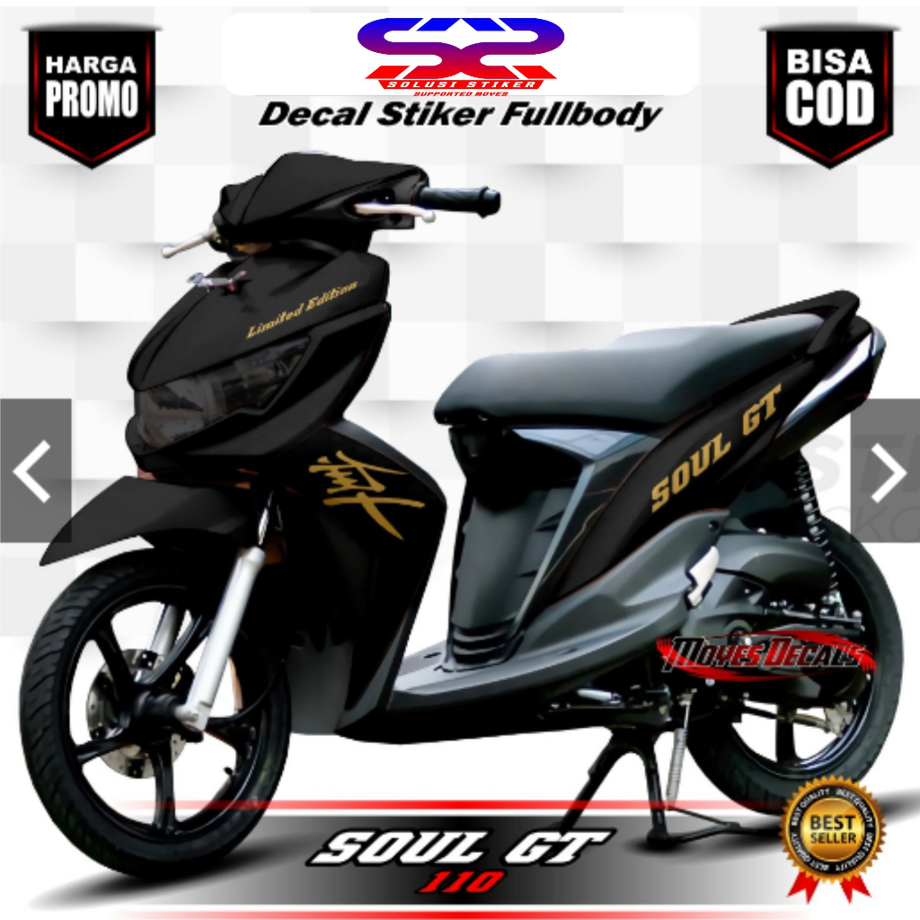 Jual TERBARU Stiker Decal Motor Soul GT 110 Motif Simple Fullbody | Shopee Indonesia