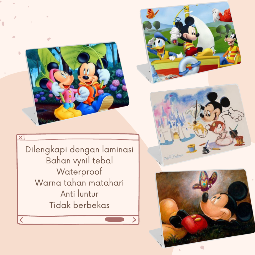 Jual Garskin Sticker Laptop Cover Protector Mickey Mouse Notebook Skin ...