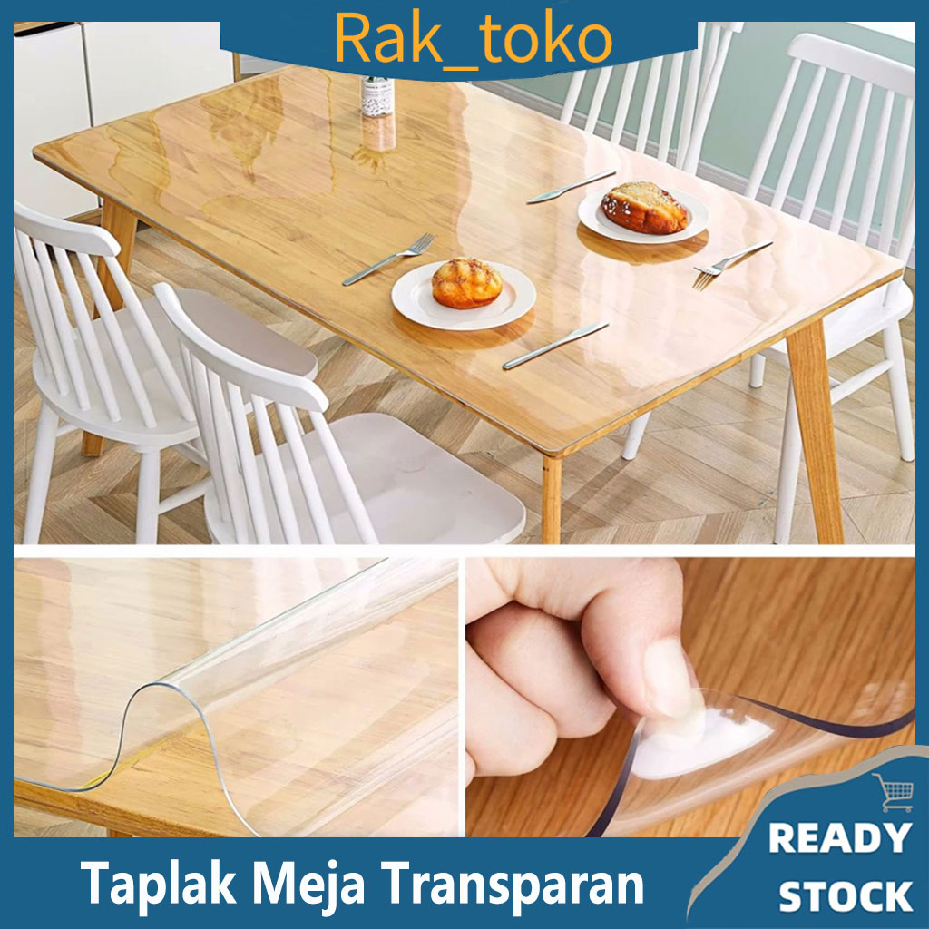 Jual 2MM Taplak Meja Waterproof Plastik Meja Makan Bening Tebal Alas ...