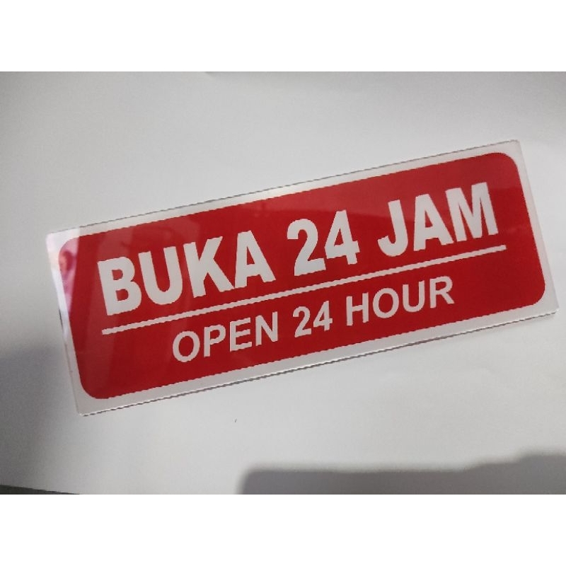 Jual Akrilik / Stiker Vinyl Buka 24 Jam / Open 24 Hour | Shopee Indonesia