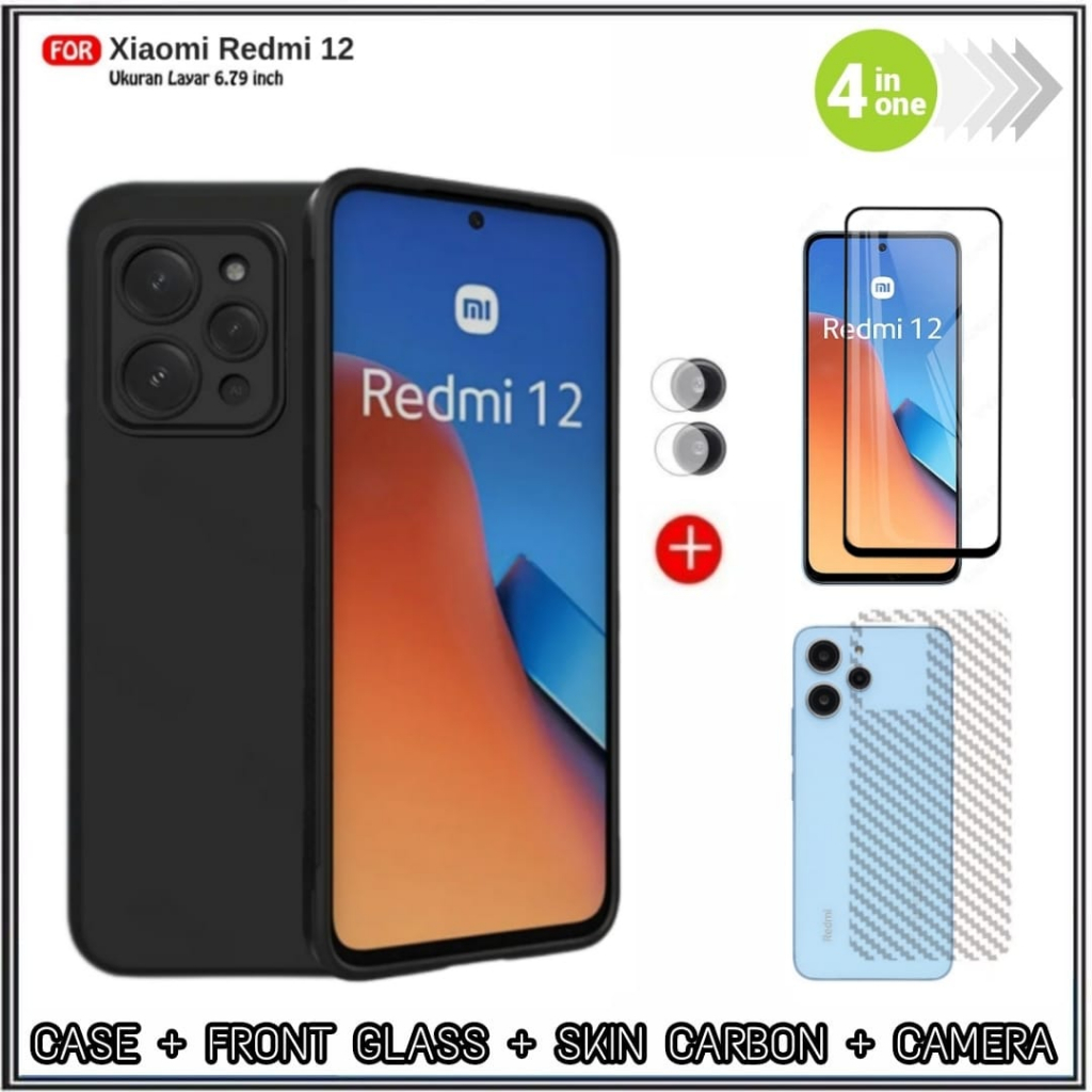 Jual Paket 4in1 Case Xiaomi Redmi 12 Note 12 4G Redmi Note 12 PRO 5G ...