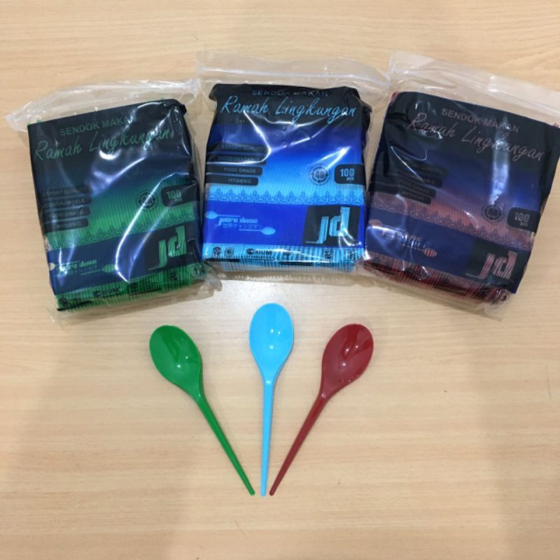 Jual Sendok Makan Plastik JD Warna 100 PCS | Cocok untuk Catering ...