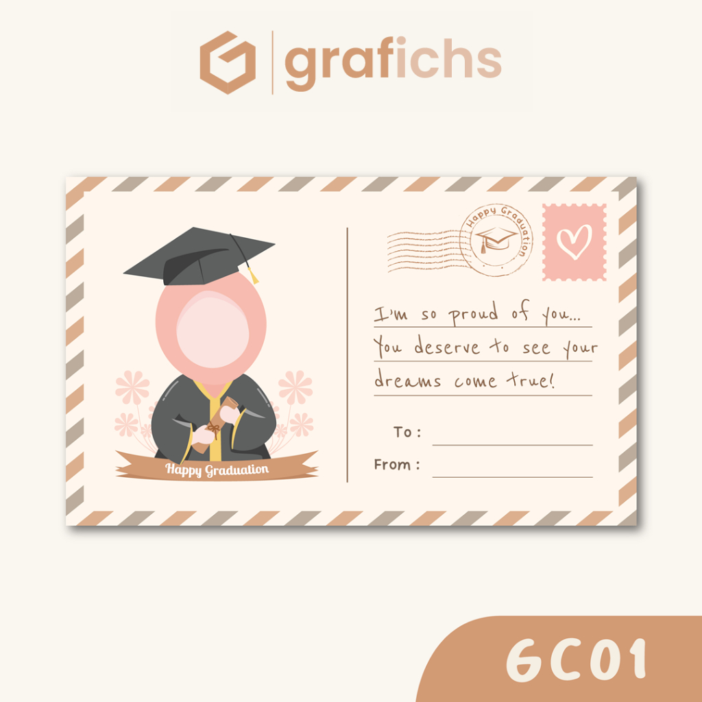 Jual Kartu Stiker Wisuda Custom Aesthetic GC01 - GC08 by Grafichs ...