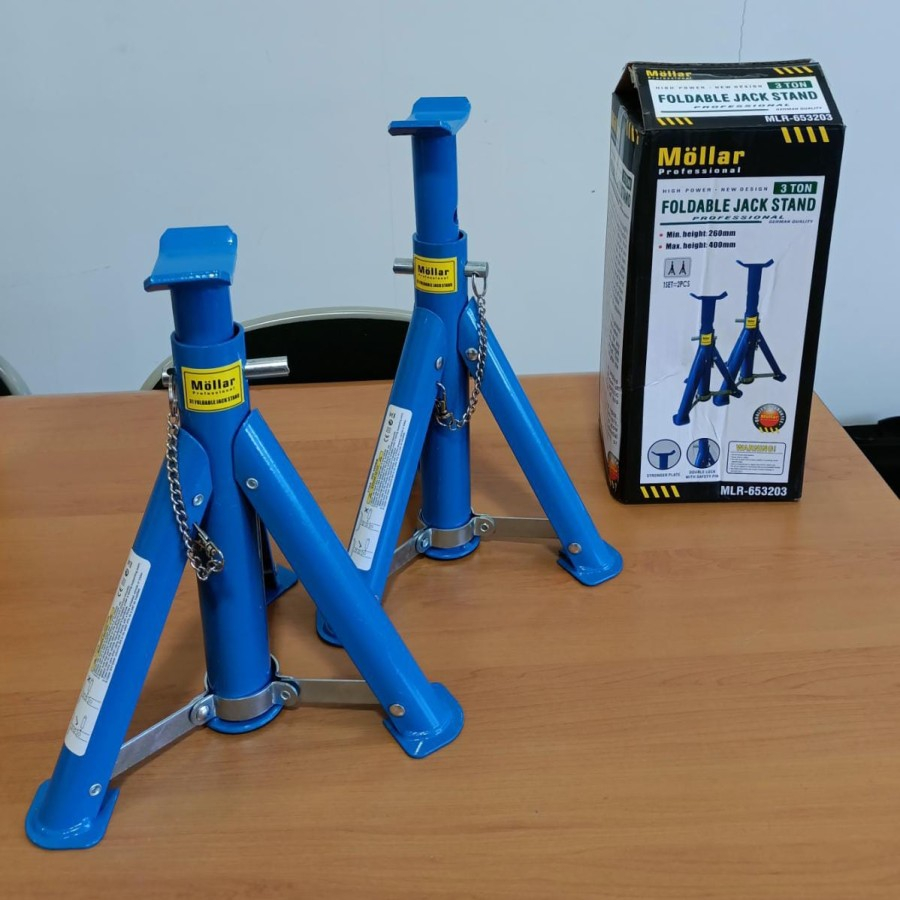 Jual Dongkrak Penyangga Lipat 3 Ton MOLLAR 653203 Foldable Jack Stand 3Ton | Shopee Indonesia