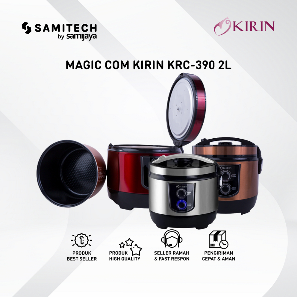 Jual MAGIC COM - RICE COOKER KIRIN KRC-390 / KRC 390 2 LITER BERGARANSI | Shopee Indonesia