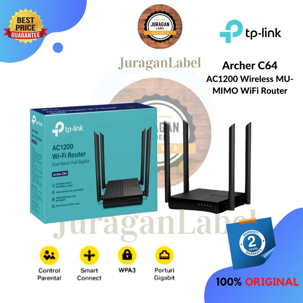 Jual TP-LINK Archer C64 AC1200 Wireless MU-MIMO WiFi Router | Shopee ...