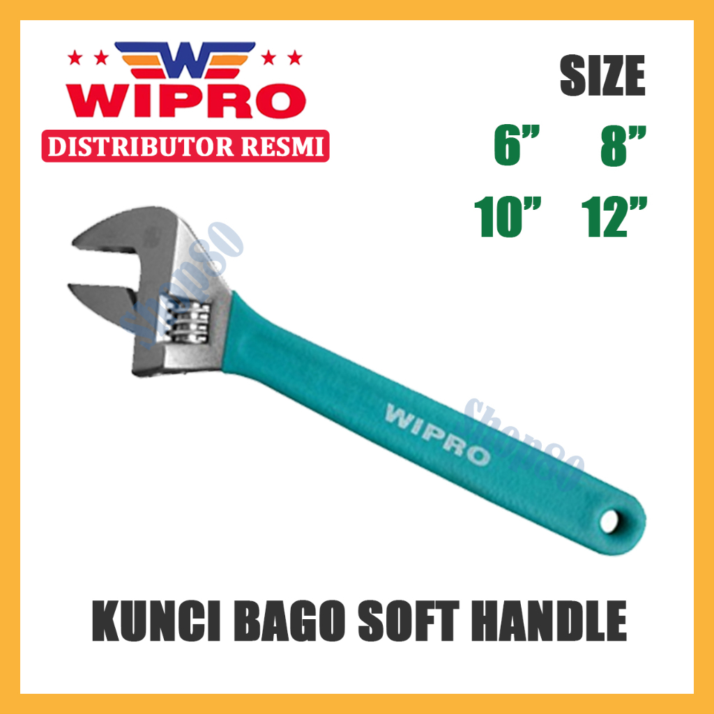 Jual Wipro Kunci Inggris Gagang Handle Karet Bago Baco 6" 8" 10" 12 ...