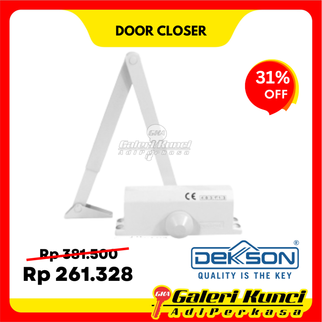 Jual Door Closer Dekson Dekkson DCL 300 NHO WHITE Penutup Pintu Otomatis Putih | Shopee Indonesia
