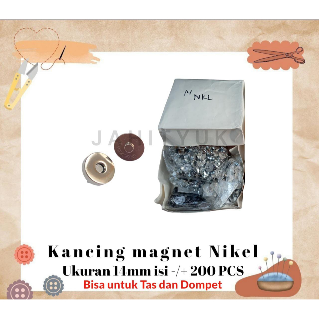 Jual Kancing Magnet Tas / Dompet Ukuran 14mm (1 Box -/+ 200 pcs ...