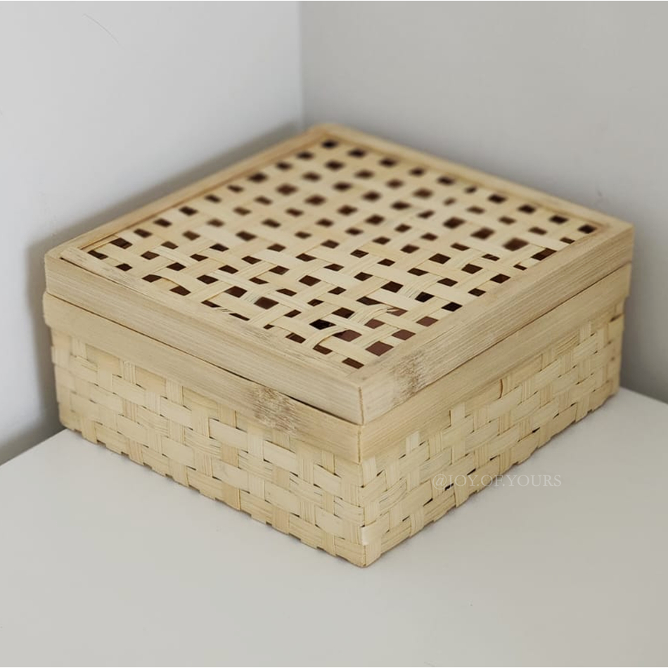Jual JOY - Kotak Bambu Bambu Ukuran 25 x 25 cm/ Kotak Bambu Hampers ...