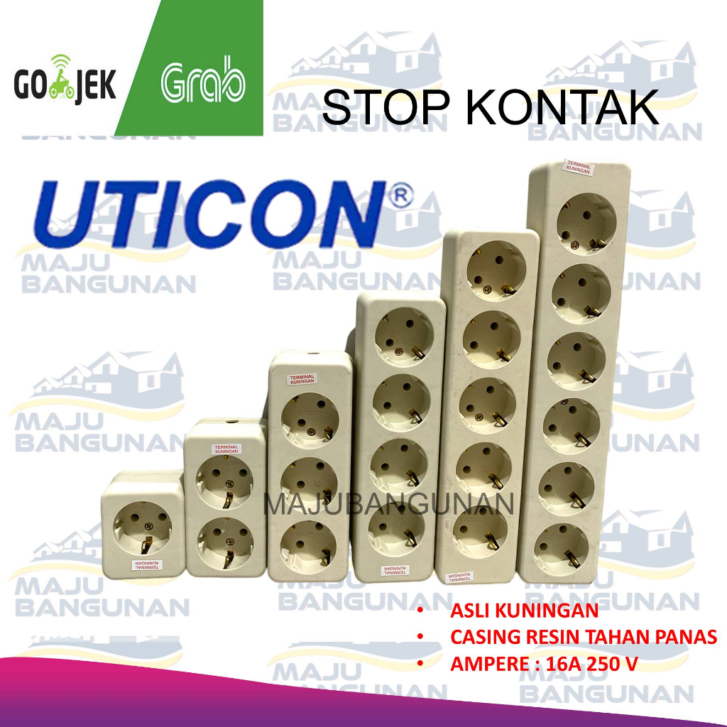 Jual STOP KONTAK UTICON 1 2 3 4 5 6 LUBANG TERMINAL KUNINGAN /UTICON ...