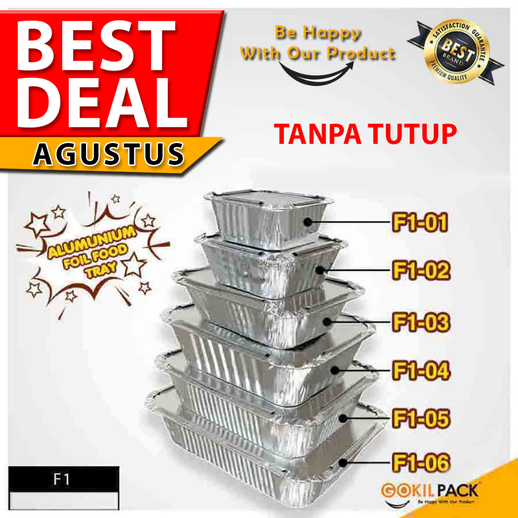 Jual GOKILPACK - Alumunium foil - Foil tray wadah alumunium foil baked tray - F1 | Shopee Indonesia