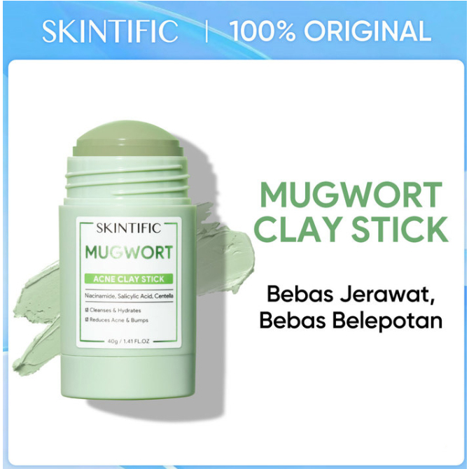 Jual SKINTIFIC MUGWORT CLAY STICK CLEANSING CLAY MASK 40GR ANTI PORES ...