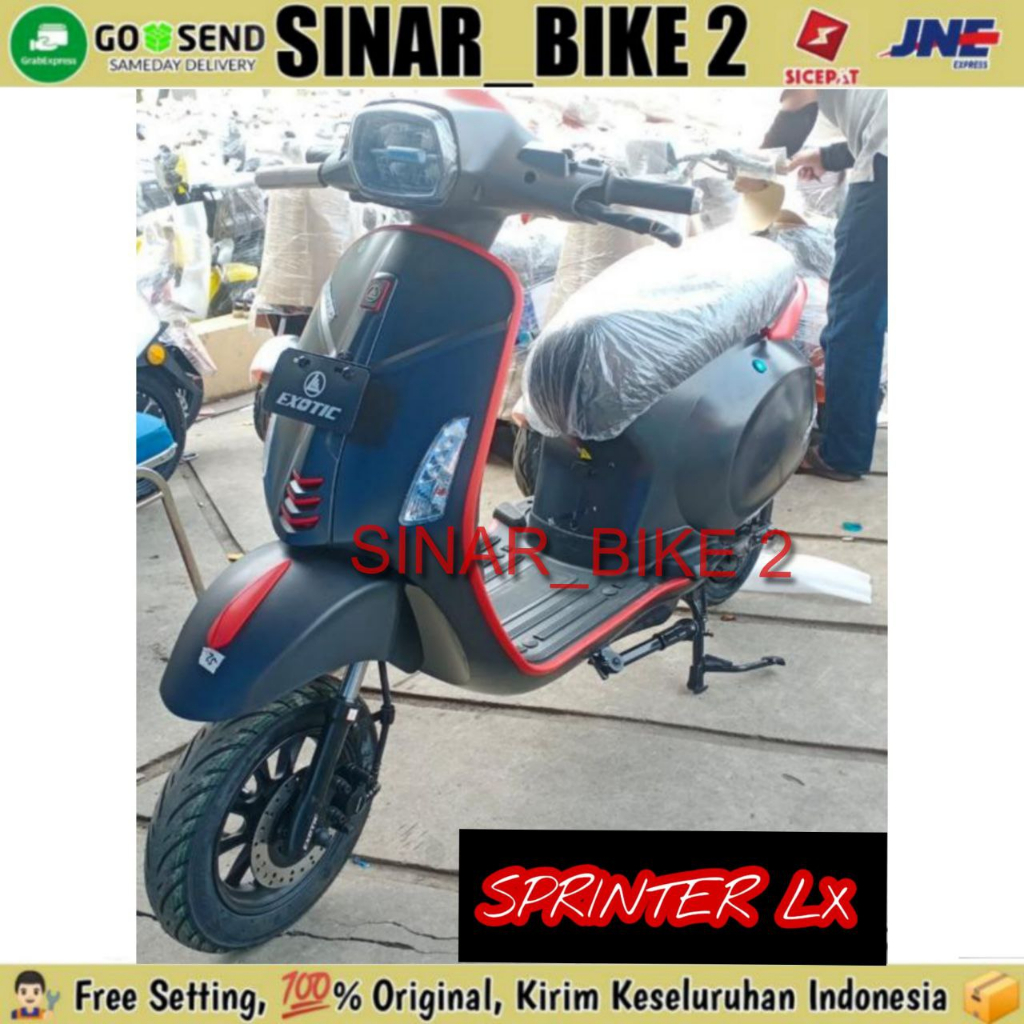 Jual Sepeda Motor Listrik Electric EXOTIC SPRINTER LX Vespa 1200 Watt ...