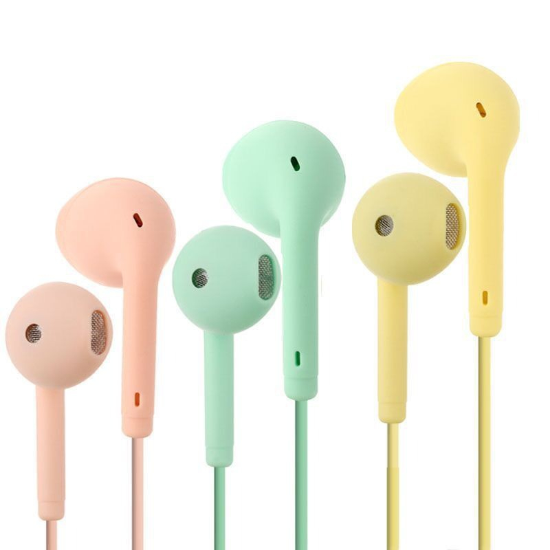 Jual Handsfree Macaron / Earphone Macaron Matte Colow Hifi Extra Bass ...