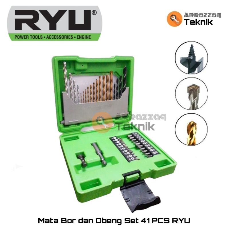 Jual Mata Bor dan Obeng Set RYU 41 PCS - Mata Bor Kayu Besi Beton Set ...