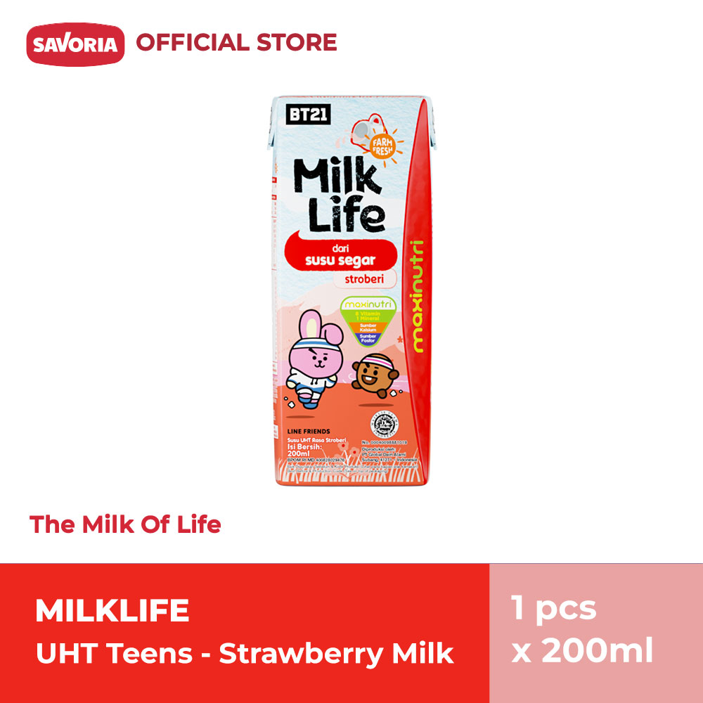 Jual MilkLife UHT Teens Strawberry Milk - Susu Rasa Stroberi 200ml ...